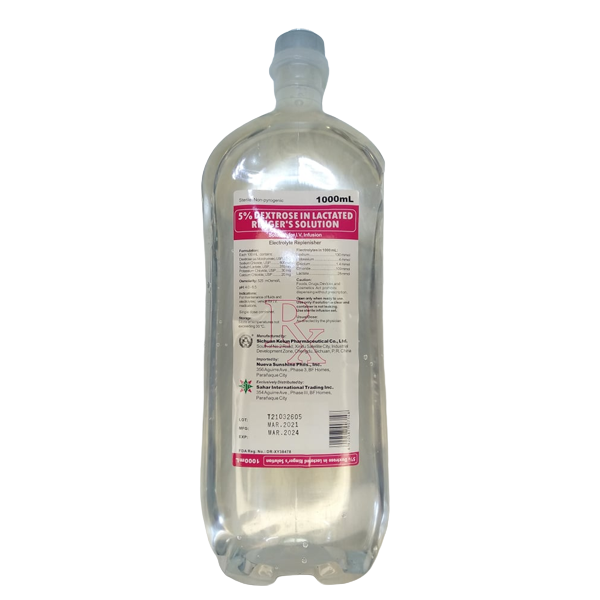 EURO-MED 5% Dextrose in Lactated Ringer's Solution for IV Infusion 1L ...